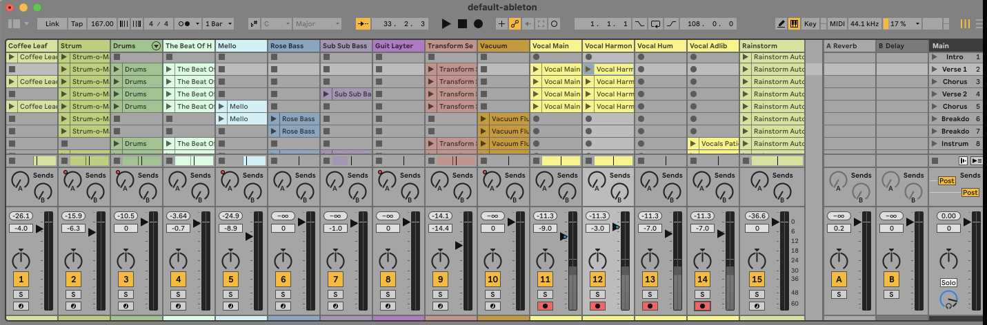How to Arm Multiple Tracks in Ableton