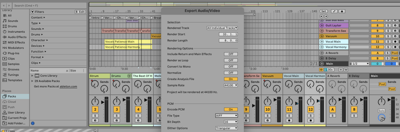 How to Export Stems in Ableton Live